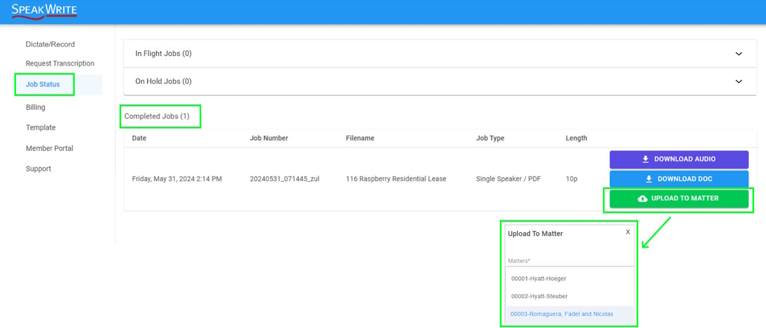 SpeakWrite Transcription With Clio Integration